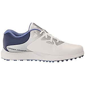 Under Armour Women's Charged Breathe 2 Spikeless Cleat, (100) White/Metallic Silver/Baja Blue, 8, US