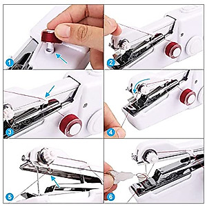 Handheld Sewing Machine, Portable Mini Sewing Machine for Beginners, Suitable for Clothing, Denim, Curtains, Leather and DIY