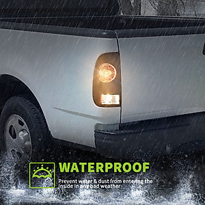 AUTOSAVER88 Tail Lights Compatible with 1997-2003 Ford F-Series F150 (Fits Styleside Models ONLY), 2004 F150 Heritage, 1999-2007 Ford F-250 F-350 F-350 Super Duty Pickup Truck Smoke Lens