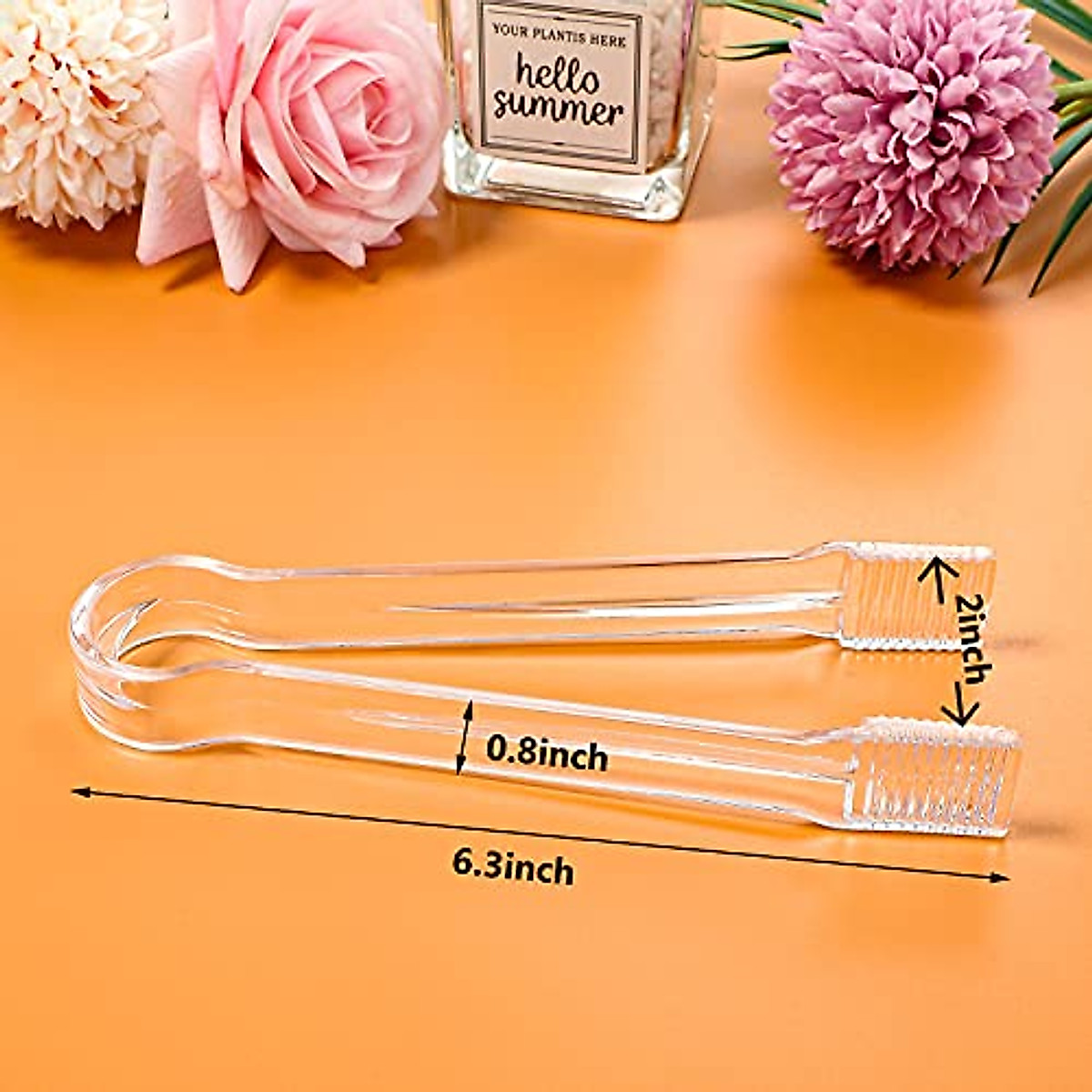Plastic Serving Tongs Mini Kitchen Tongs Kitchen Tongs Utility and Plastic Kitchen Scoops Clear Ice Scoop Mini Clear Buffet Scoop for Candy Dessert Buffet Ice (12)