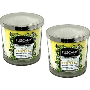 Tuscany Candle 14oz Scented Candle Soy Blend 2-Pack (Wild Honeysuckle)