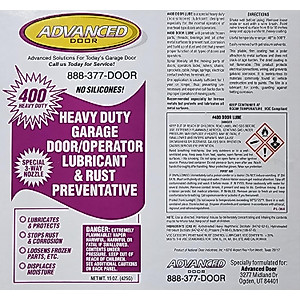 Garage Door Lube and Rust Preventative | 12' Spray Range | No Silicones | Dries Clear | Oil Based Lubricant | 15oz | Reduce Noise | Quiet Squeaks (Single)