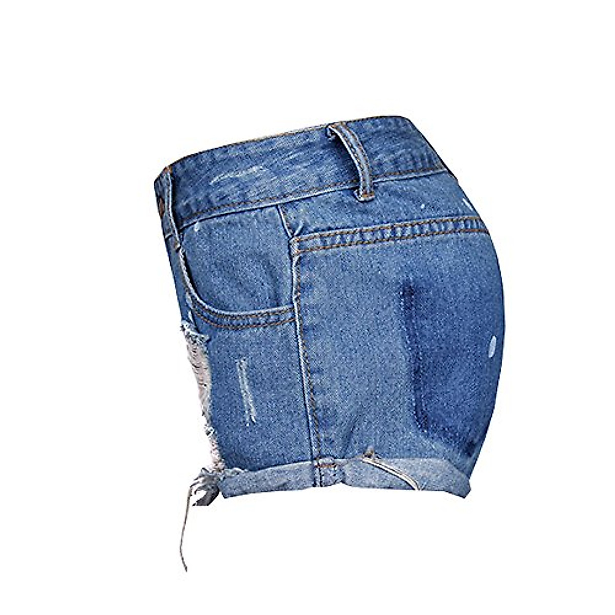Fashion Sexy Shorts,THENLIAN Women Sexy Ripped Jeans Denim Shorts Worn Loose Shorts Pants(2XL, Blue)