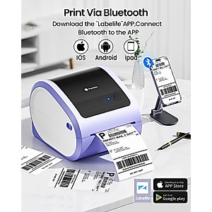 Phomemo Bluetooth Thermal Label Printer 4X6 - D520BT Wireless Shipping Label Printer Build-in Holder, Thermal Label Maker for Return Shipping Package, Compatible with Amazon, USPS, Shopify, Ebay