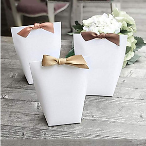 SHHS (8pcs White) Gift Wrap Boxes Packing Bags, Minimalist Gift Boxes Valentine's Day, Decorative Presents Box Bundle for Packing Clothes Accessories/Tie