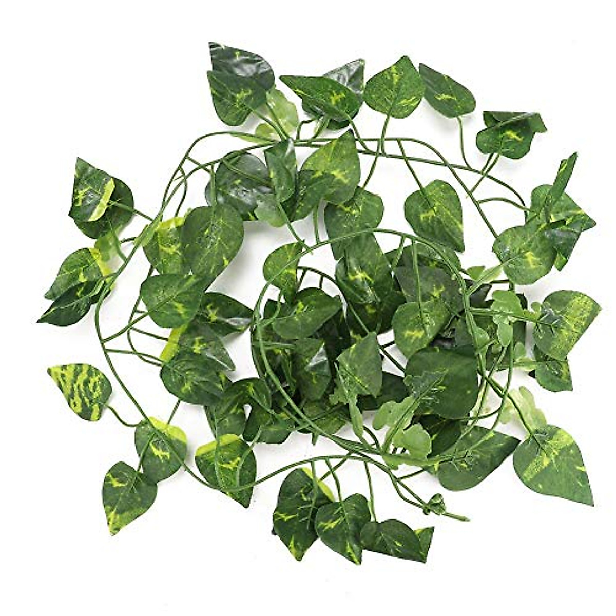 Repta Vines Flexible Bend Long Vines Artificial Fake Leaves Habitat Decor for Lizard Frogs Snakes and More Reptiles(Green Leaf)