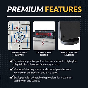 Hathaway Breakaway 41-In Dome Hockey Table for Family Room - With EZ-Grip Handles, Easy-Open Dome Top, LED Scoring Unit, Durable Chrome-Plated Metal Accents & Stable Leg Levelers - Blue/Black Finish