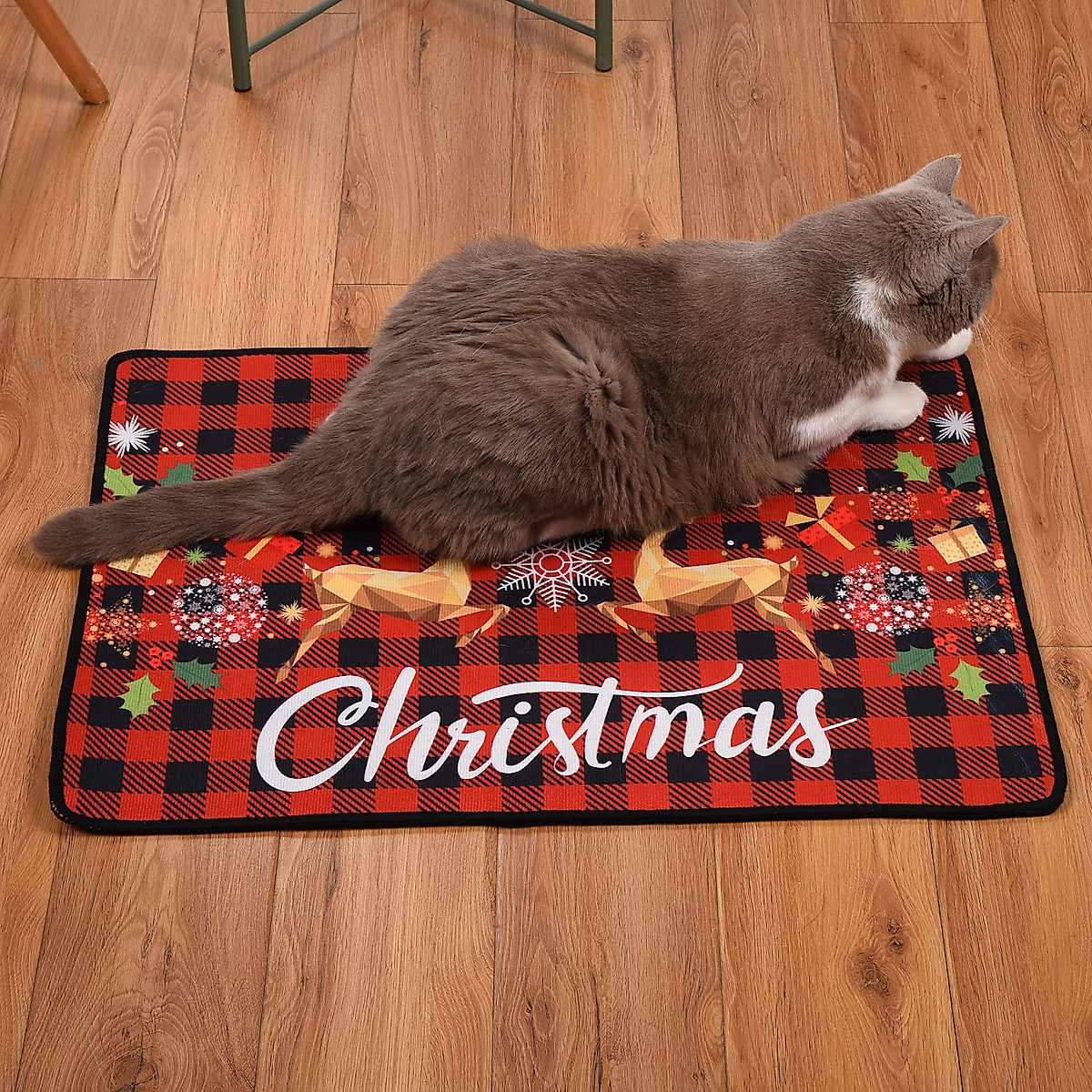 Juephe Non-Slip Christmas Rugs Christmas Mats 20 x 28.5 Inches， Holiday Rugs Winter Welcome Doormats Floor Mat for Indoor Outdoor Xmas Rug Home Garden Welcome Door mat Style 4