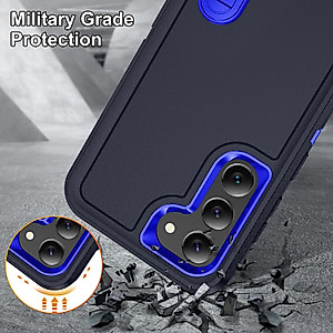 BaHaHoues for Samsung Galaxy S23 Case, Samsung S23 Phone Case with Built in Kickstand, Shockproof/Dustproof/Drop Proof Military Grade Protective Cover for Galaxy S23 5G (Dark Blue/Sapphire)