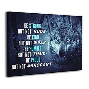 Motivational Wall Art Inspirational Quotes Office Canvas Poster Print Framed Artwork Mindset Like A Wolf Home Decor for Living Room Bathroom Decoration 16x20inch