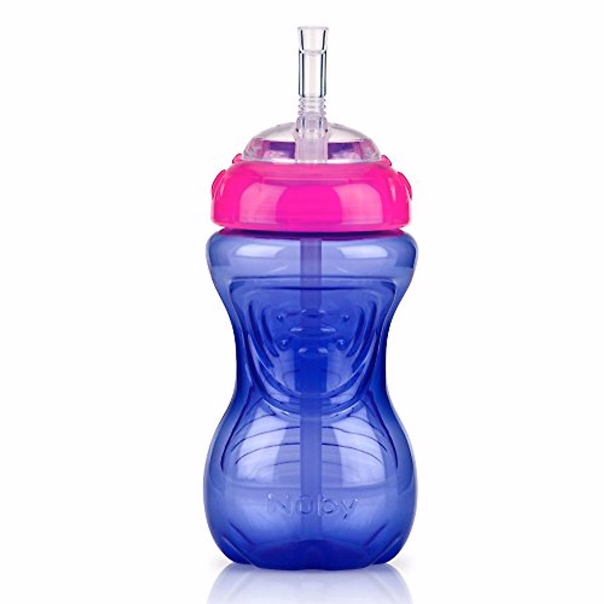 Nuby 3 Piece Girl No-Spill Cup with Flex Straw, 10 Ounce