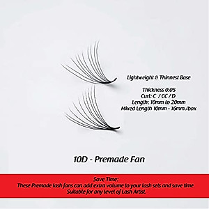 THE LASH SUPPLY 1000fans 3D 4D 5D 6D 7D 8D 10D 12D 14D Wispy Premade Fan Eyelashes, C/CC/D Curl, 8-20mm Length, 0.03/0.05/0.07 Thickness, Promade Loose Eyelash Extension Fans, Mixed Length Pack