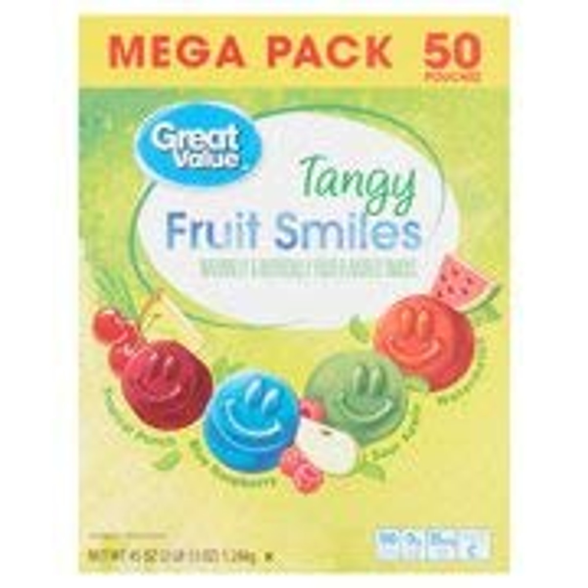Great Value Tangy Fruit Smiles, 45 Oz. (Pack of 2)