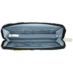 LeSportsac Limone Lily Wallet, Style 6506/Color F177, Slate Blue Floral, Bright Juicy Limones (lemons)