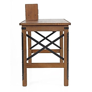 OS Home and Office Furniture Model 33248 Wood Veneer Industrial Collection 24 by 48 Desk with USB Ports