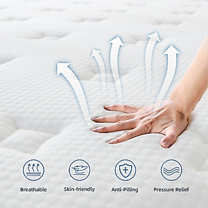 Gojef Full Size Mattress, 12 Inch Full Mattress, Hybrid Mattress in a Box with Independent Spring, Soft and Comfortable, Pressure Relief, CertiPUR-US Certified, Medium