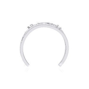 White Natural Round Diamond Accent 14k White Gold Filigree Style Adjustable Toe Ring (I-J Color, I2-I3 Clarity)