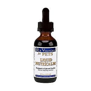 Rx Vitamins for Pets Liquid Nutricalm Supplement - Calm & Soothe Small Dogs & Cats - Hypoallergenic - Salmon Flavor - 4 oz