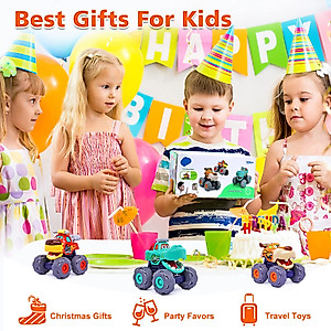 OCATO Toy Cars for 1 Year Old Boy Gifts Monster Trucks Boys Toys for 1 2 3 Year Old Boys Girls Kids Toddler Car Toy Trucks Baby Boy Toys 12-18 Months Pull Back Cars for Toddlers 1-3 Birthday Xmas Gift