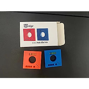 Atiger 2PCS Marks Offset Ruler with Level - 5 in 1 Multifunction Ruler for Parallel Lines for Screws or Cutting Marking Offset Marking Tool Easily Scribe Trim for The Perfect fit