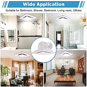 Bathroom Exhaust Fan with LED Light Ceiling Mount Ventilation Fan, 110 CFM 1.0 Sones 4 Inch Duct, Quiet Square Bathroom Fan Light Combo