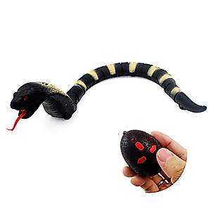 Tipmant RC Snake IR Remote Control Cobra Electric Fake Realistic Animal Crawling Vehicle Scary Trick Kids Halloween Christmas Prank Toys Birthday Gifts (Grey)