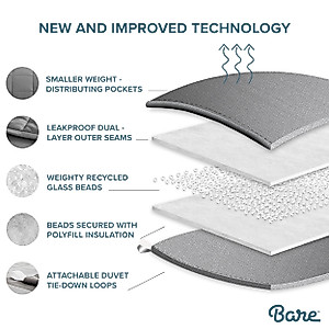 Bare Home Weighted Blanket King Size 30lb (80" x 87") for Adults - All-Natural 100% Cotton - Premium Heavy Blanket Nontoxic Glass Beads (Grey, 80"x87")