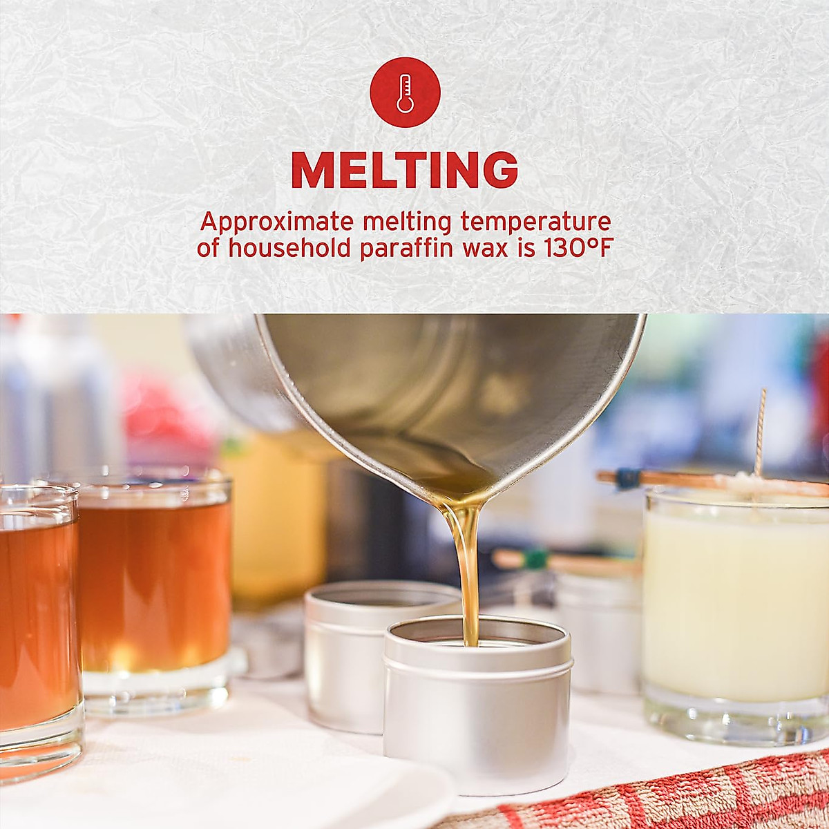 Blended Waxes, Inc. 1 lb. Block - Household Paraffin Wax for Canning, Candle Making, Metal Preservation, Waterproofing, and A Variety of Other Applications (1lb. - 1 Block)