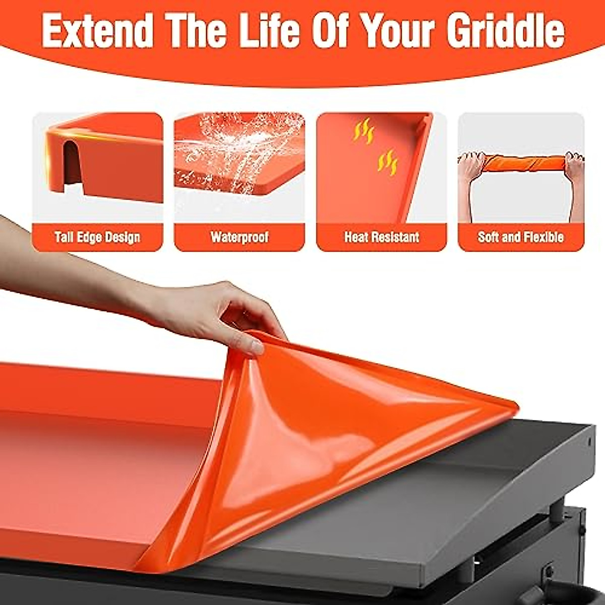 Silicone Griddle Mat for Blackstone 36 Inch Griddle,Heavy Duty Food Grade Silicone Griddle Cover,【Upgraded Full-edge】Griddle Mat Protective BBQ Grill for Blackstone Protector Accessories Kit