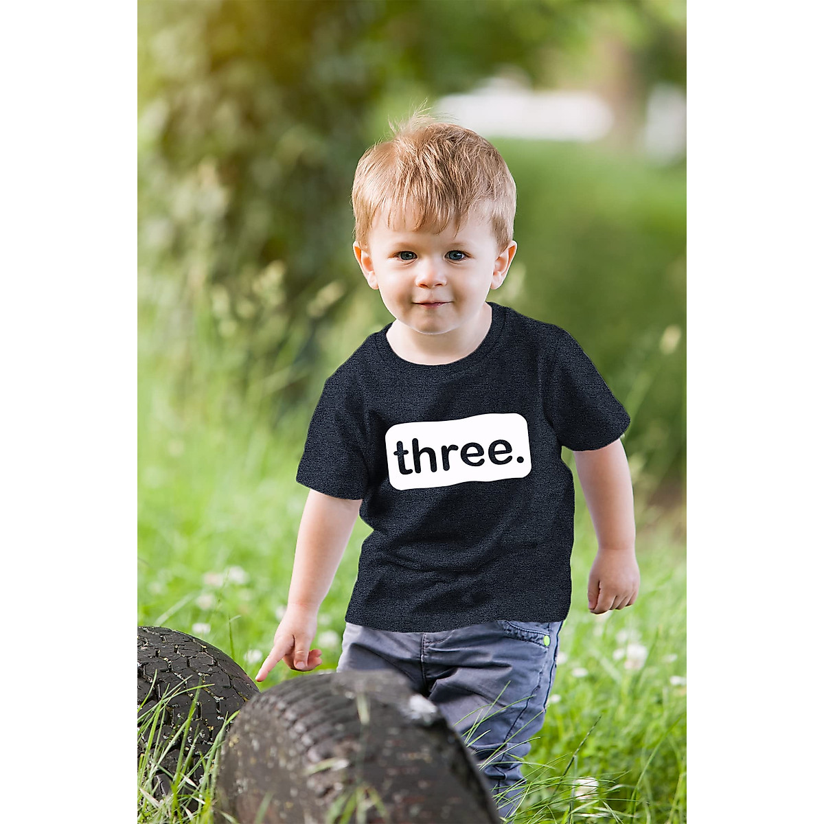 3rd Birthday Shirt boy Third Outfit 3 Year Old Toddler Gift Baby Tshirt Party Shirts (Charcoal Black, 3 Years)