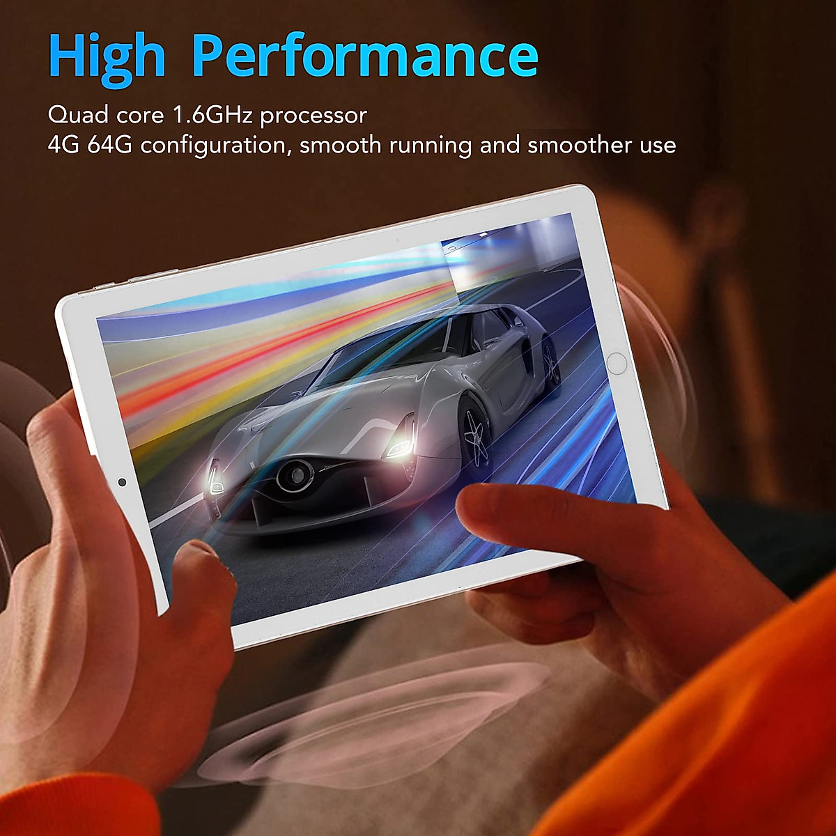 10.1 Inch Tablet Android Tablet, 3G Calling Tablet, Quad Core Processor, 4G RAM 64G ROM, HD LCD Touch Screen, 2MP+5MP Dual Camera, WiFi, Bluetooth4.0, 5500mAh Battery