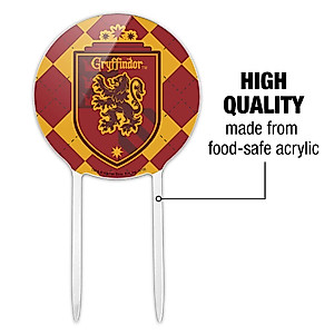 Acrylic Harry Potter Gryffindor Plaid Sigil Cake Topper Party Decoration for Wedding Anniversary Birthday Graduation