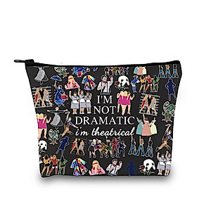 GJTIM Broadway Musical Gift Makeup Bag Theatre Bag I'm Not Dramatic I'm Theatrical Musical Theatre Gift West End Broadway Zipper Pouch (I’m Theatrical Black)