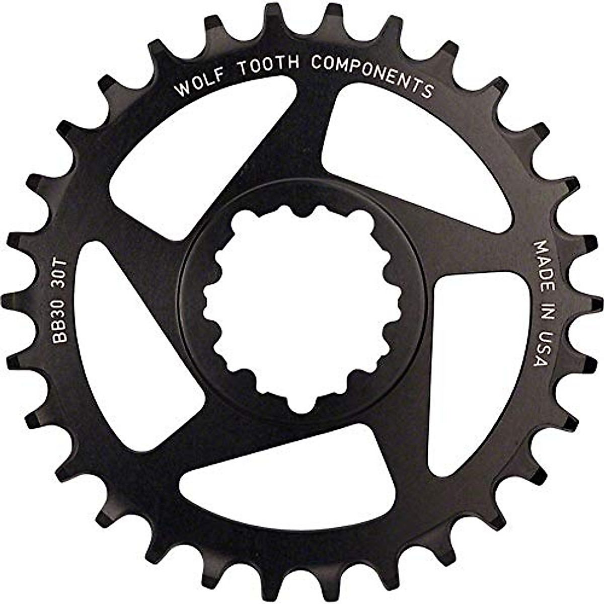 Wolf Tooth Direct Mount Round Mountain Bike Chainring for SRAM Cranks (34 Tooth, Drop-Stop A, 0mm Offset for BB30 Short Spindle cranks, MTB)