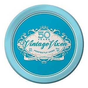 Creative Converting 8 Count Vintage Vixen 50th Birthday Round Dinner Plates