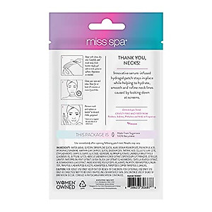 MISS SPA Neck Wrinkle Patches, Hydrating Smoothing Neck Mask, Smooth Neck Line, Anti-Aging Neck Patches, Tightening & Firming Neck Mask, Beauty & Personal Care (4 Pieces)