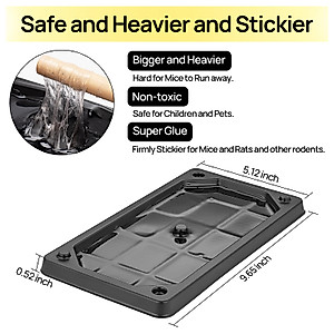 MEILEN Mouse Traps Indoor, Glue Traps for Mice and Rats, Super Heavier Rat Traps Large Size Pre-Scented Strengthen Sticky Mouse Traps for Home Safe for Children & Pets-12Packs