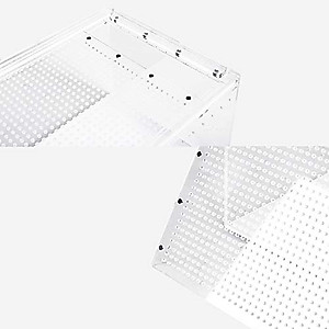 REPTI ZOO Magnetic Acrylic Breeding Enclosure, 12x8x6 Inch Flat Long Reptile Breeding Box Terrarium Cage for Tarantula Scorpion Sling Isopods Lizards Roach Invertebrates Insect Mantis