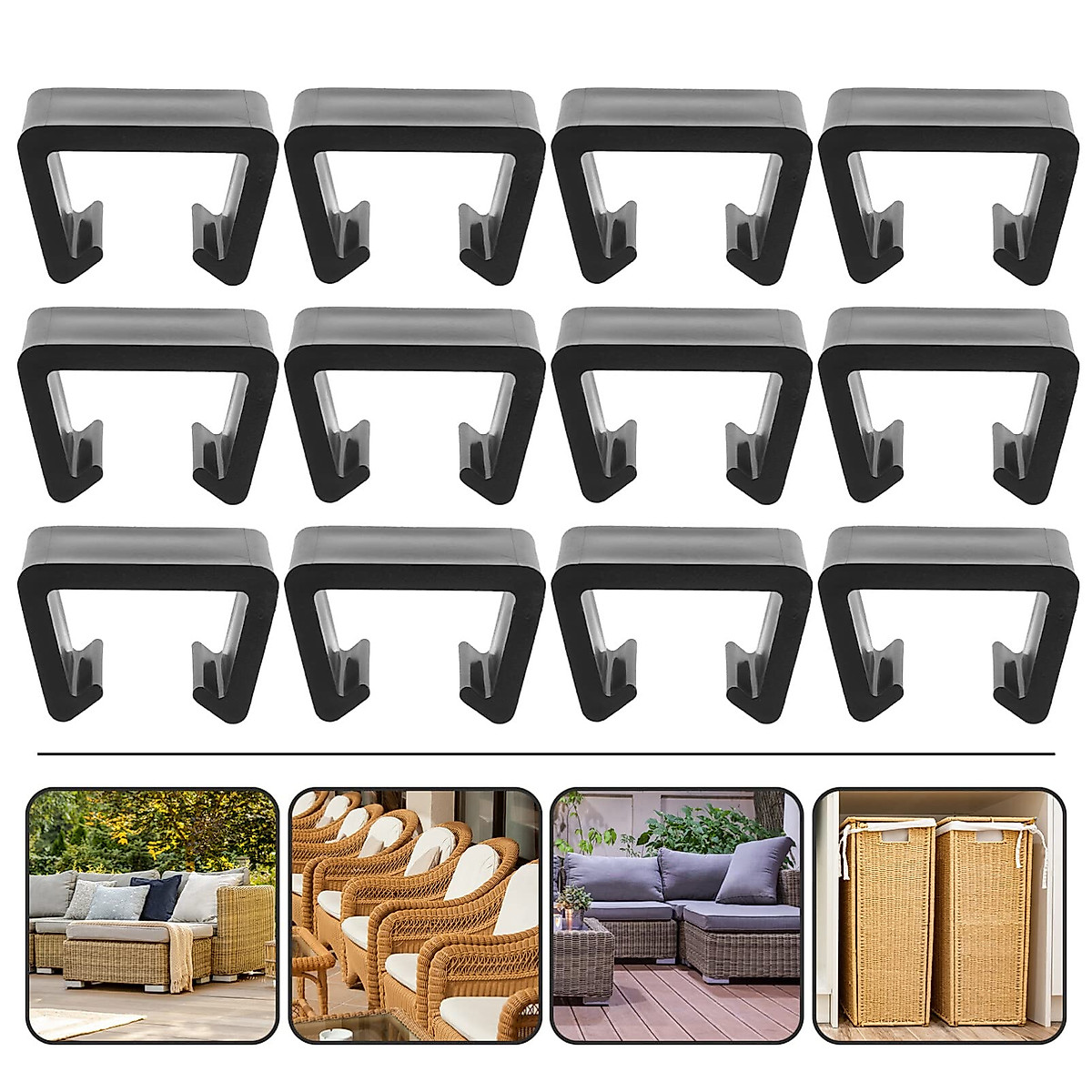 GANAZONO 12Pcs Sofa Card Slot Garden Furniture Clips sectional Sofa Fasteners Wicker Chair Fasteners Chair Couch Clip Rattan Furniture Clamps Sofa Clamps Rattan Sofa pp Rattan Chair Module