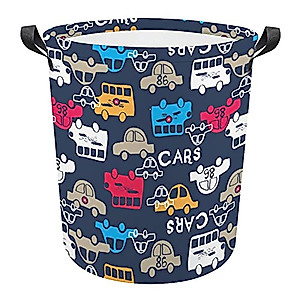 Cars Oxford Cloth Laundry Basket with Handles Storage Basket for Toy Organizer Kids Room Nursery Hamper Bathroom