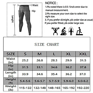 WRAGCFM Men's Compression Pants Cool Dry Athletic Workout Leggings Running Active Sports Tights Base Layer(F Grey, L)