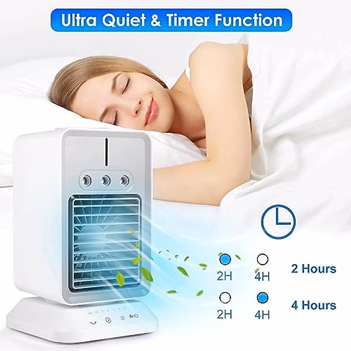 Car Air Conditioner, 3 Wind Speeds,3 Spray Modes Air-Conditioners 2/4 H Timer,120° Oscillating Aircon Cheap for Room Office
