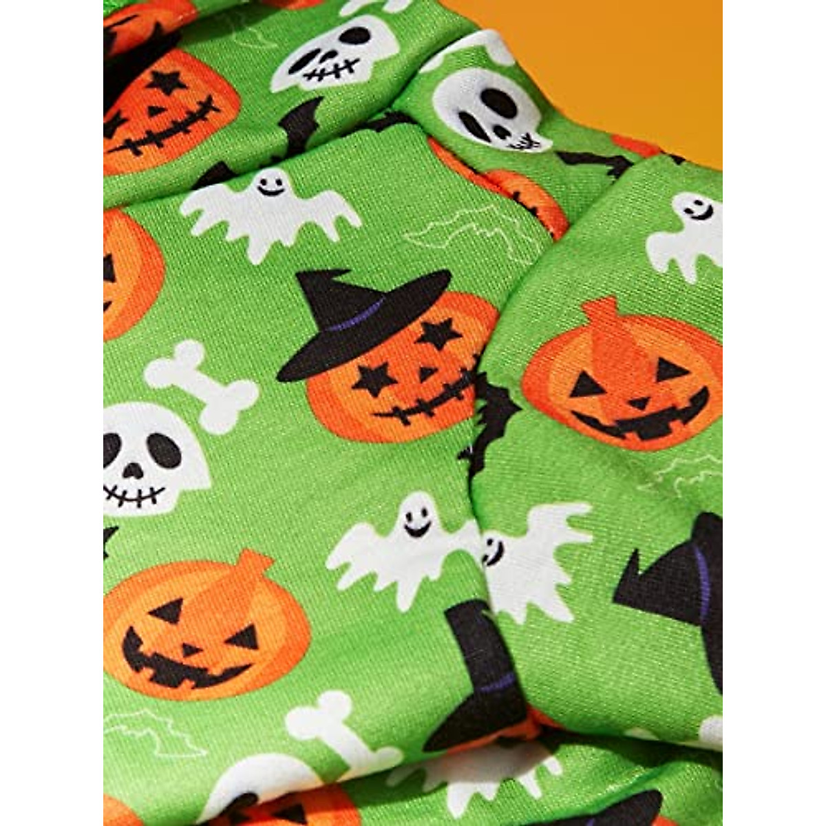 QWINEE Halloween Dog Hoodie Dog Costume Sweatshirt Pumpkin Bat Print Dog Clothes for Puppy Kitten Cat Small Dogs Green Large