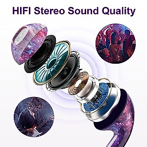 Coolden Wired Earbuds for iPhone with Microphone & Volume Control, HiFi Stereo in-Ear Earphones, Crystal Clear Audio Colorful Headphone Compatible with iPhone 12 Pro Max/12/11/X/XR/XS/8/7/iPad,Purple