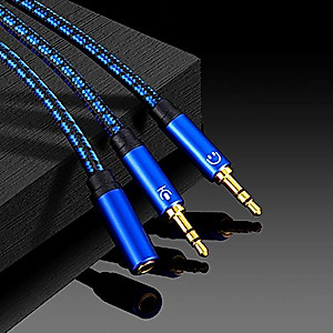 NC XQIN 3.5mm Headphone Splitter Headset Adapter, Headsets Splitter for Computer 3.5mm Female to 2 Dual 3.5mm Male Headphone Mic Audio Y Splitter Cable Smartphone Headset to PC Adapter