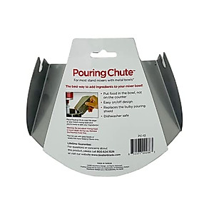 New Metro Design PC-10 Pouring Chute Compatible with KitchenAid Stand Mixer with Stainless Steel Bowl