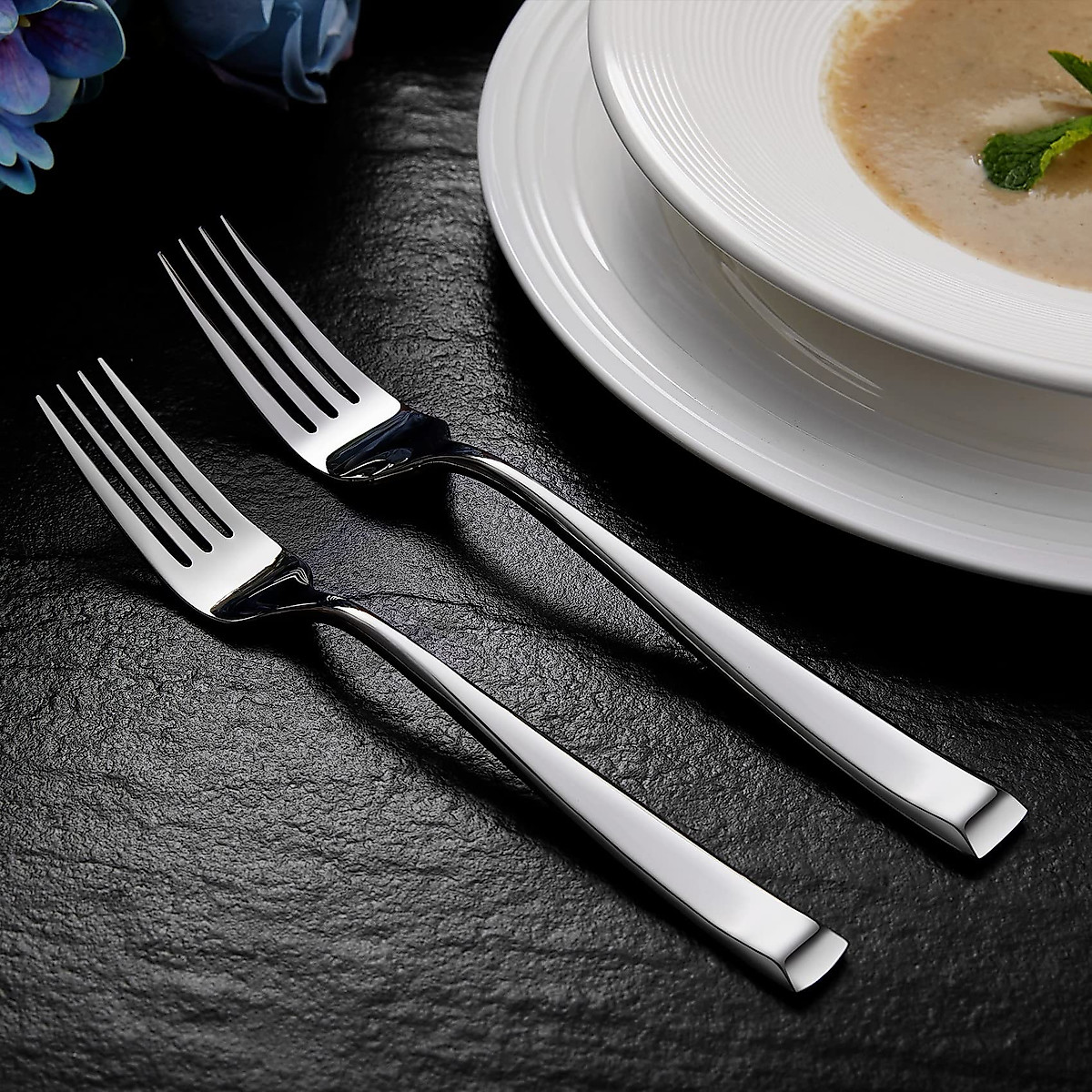 Royalrose Alexander Fine Forks, Set of 4, 18/10 Stainless Steel, Well Made, Dishwasher Safe, Heavy Duty Fork (8.1" Dinner Fork)