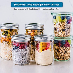 60Pcs Wide Mouth Mason Jar Canning Rings, Replacement Rings or Tops Durable & Rustproof Tinplate Metal Bands/Rings for Mason Jar (Silver/87 MM)