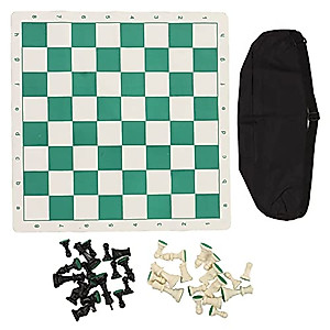 Portable Chess Checkers Set, 2 in 1 Travel Board Games Folding Roll Up Board Travel Chess Checkers Games Set with Zipper Storage Bag Beginner Chess Set for Kids and Adults