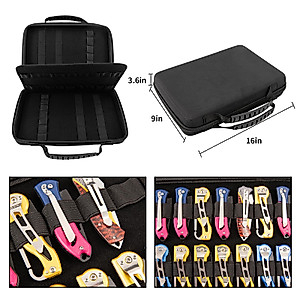 QEES Knife Display Case,62 Slots Knife Case,Knife Storage,Butterfly Knives Storage Organizer,Pocket Knives Collection Protector Butterfly Knives Case For Survival Tactical Outdoor EDC Mini Knife
